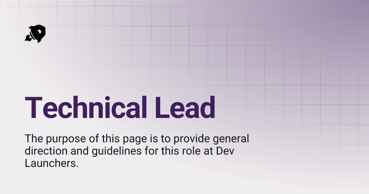 Technical Lead | Dev Launchers
